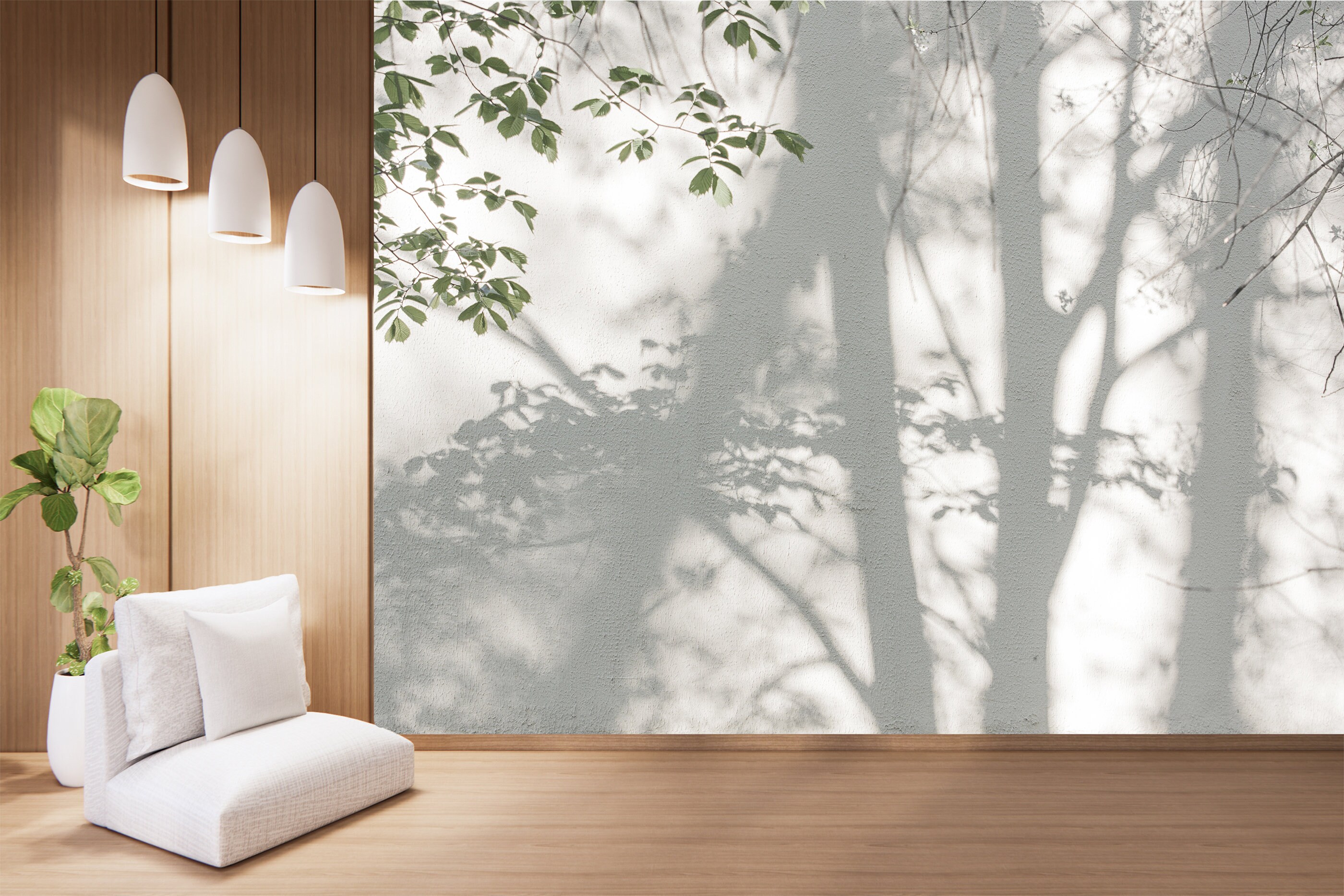 Shadow From Trees Wall Mural Wallpaper Wall Art Peel & Stick | Etsy UK