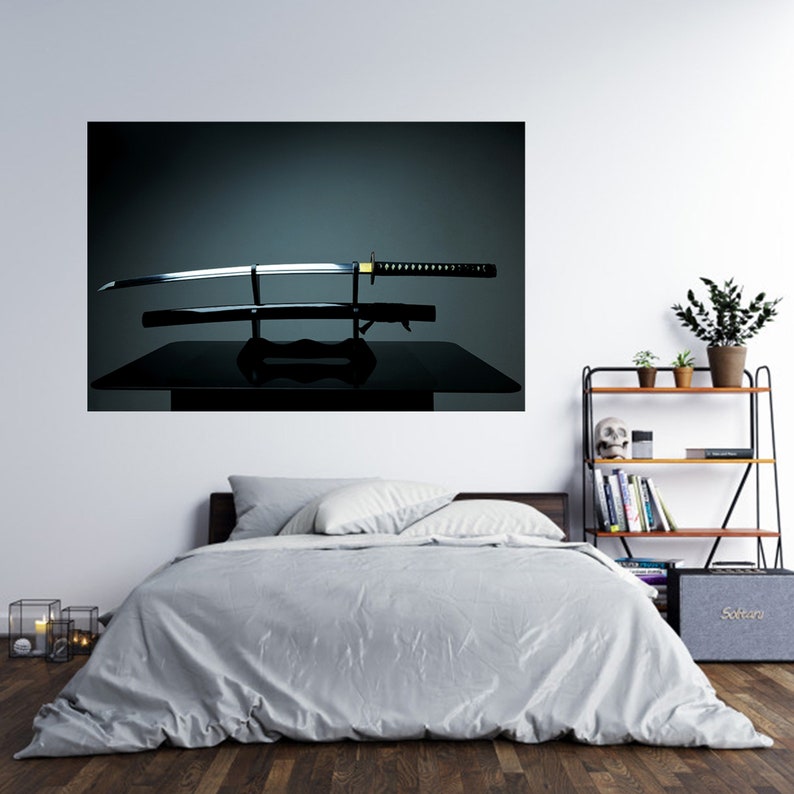 Wall Sticker Samurai Katana Sword Poster Self Adhesive Art | Etsy