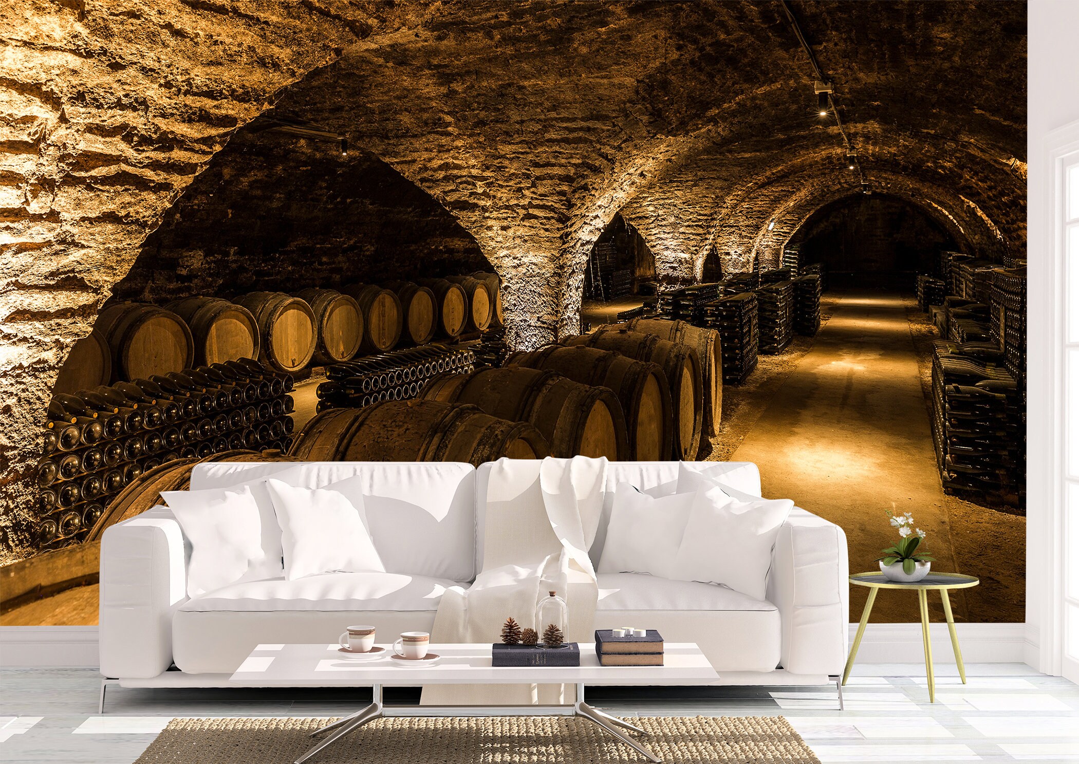 Old Cellar Bottles & Barrels Wall Mural Photo Wallpaper UV - Etsy