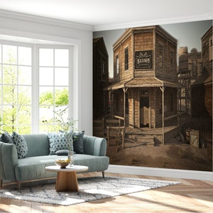 Western Town Saloon Wallpaper Photo Wall Mural: UV Print Decal Wall Art ...