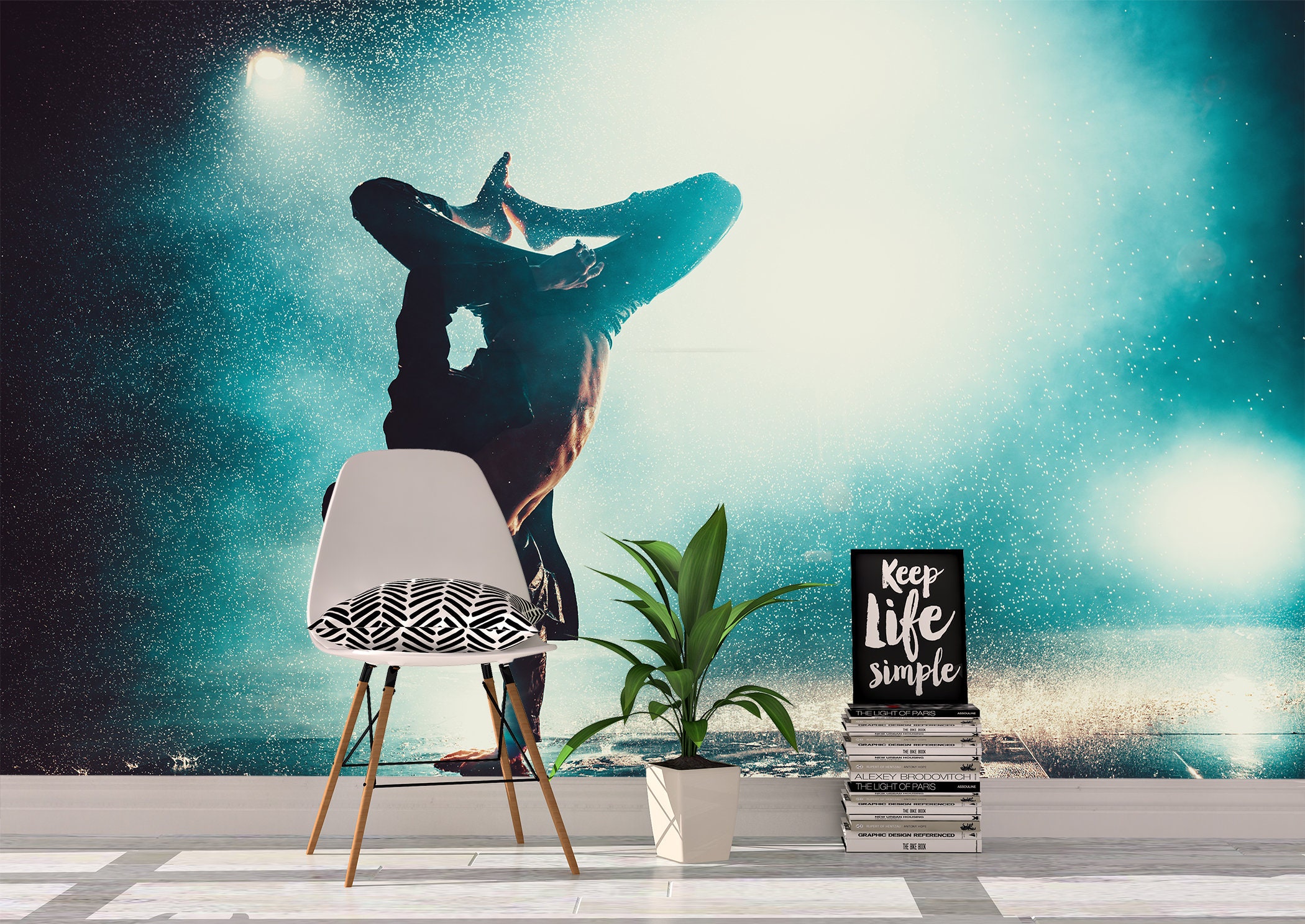 Hip-hop Dancer on the Scene Wall Mural Photo Wallpaper UV | Etsy