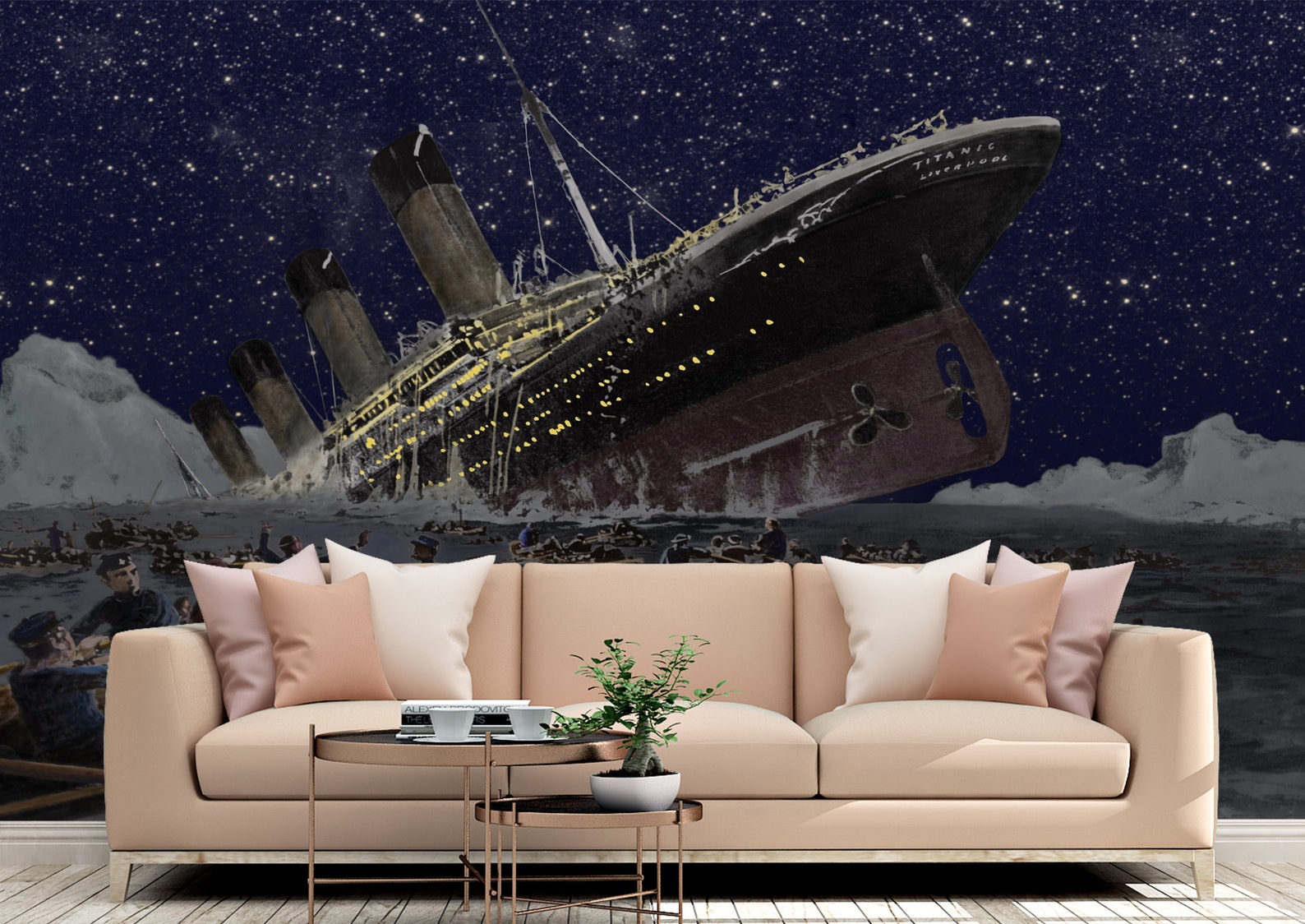 Painted Image of a Titanic Wall Mural Wallpaper Wall Art Peel - Etsy UK