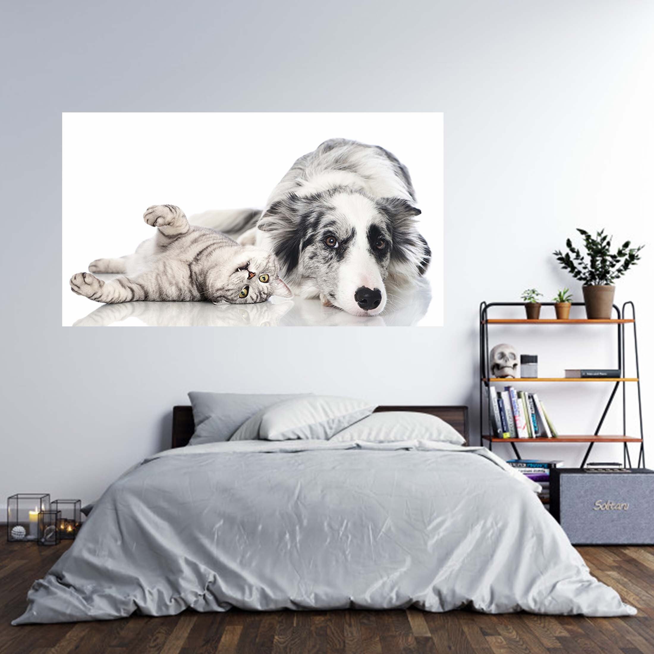 Wall Sticker Dog and Cat Theme Poster Self Adhesive Art Decal - Etsy