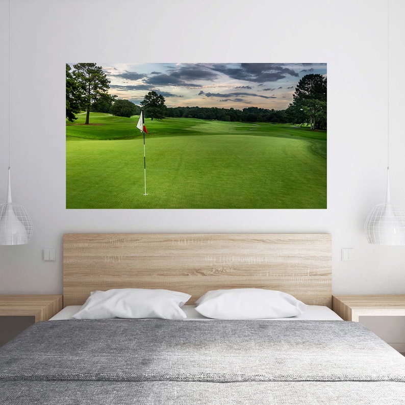 Wall Sticker Golf Course Theme Poster Effect Self Adhesive | Etsy