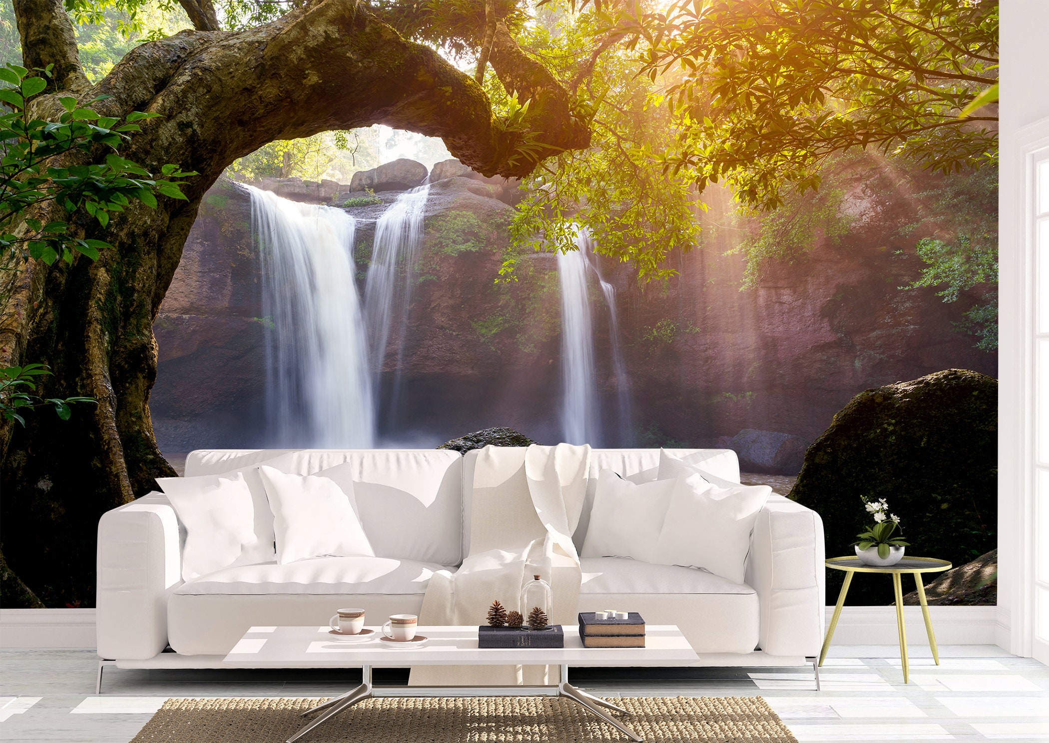 Stunning Waterfalls Wall Mural Wallpaper Wall Art Peel & Stick | Etsy