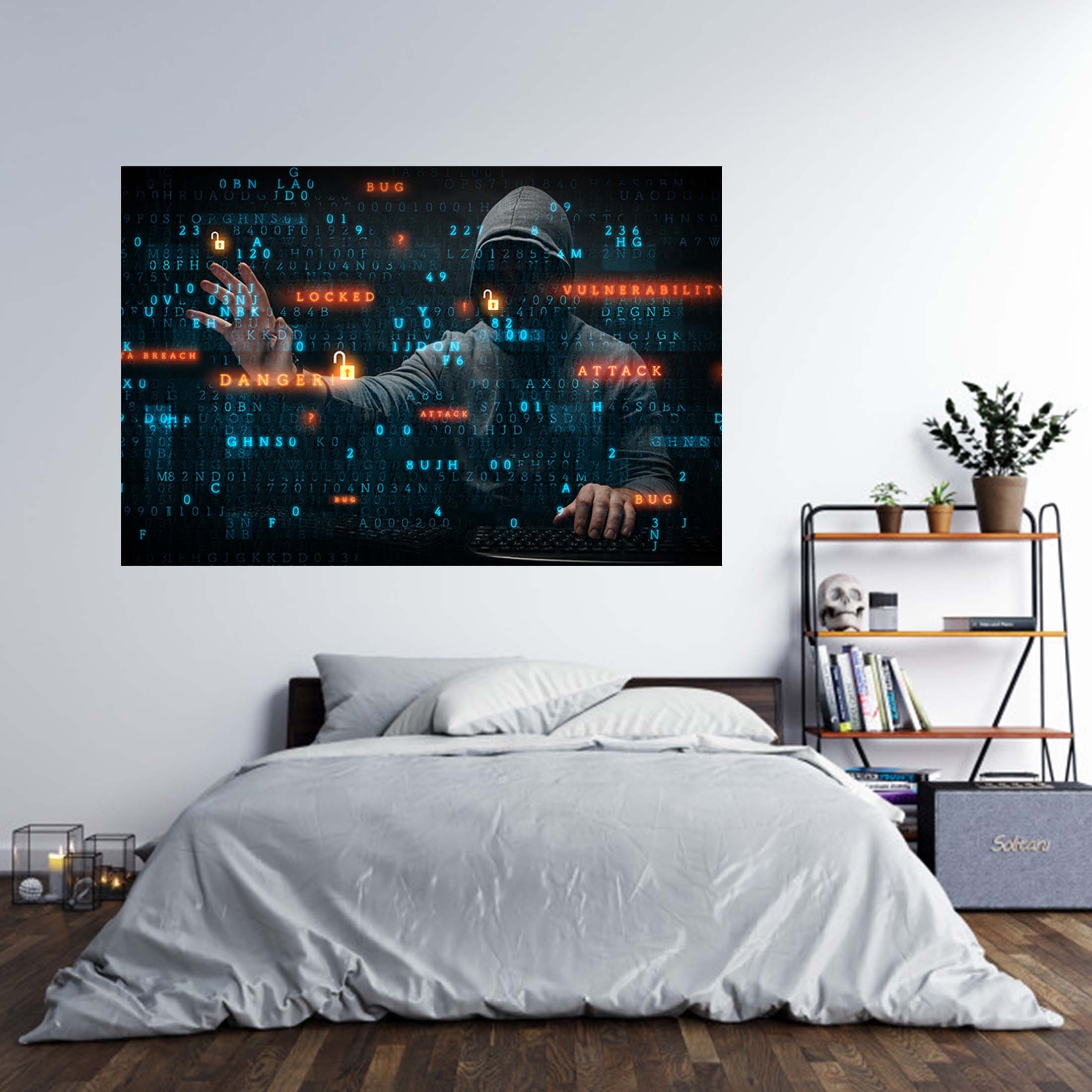 Wall Sticker Hacking Hacker Character Poster Self-Adhesive | Etsy