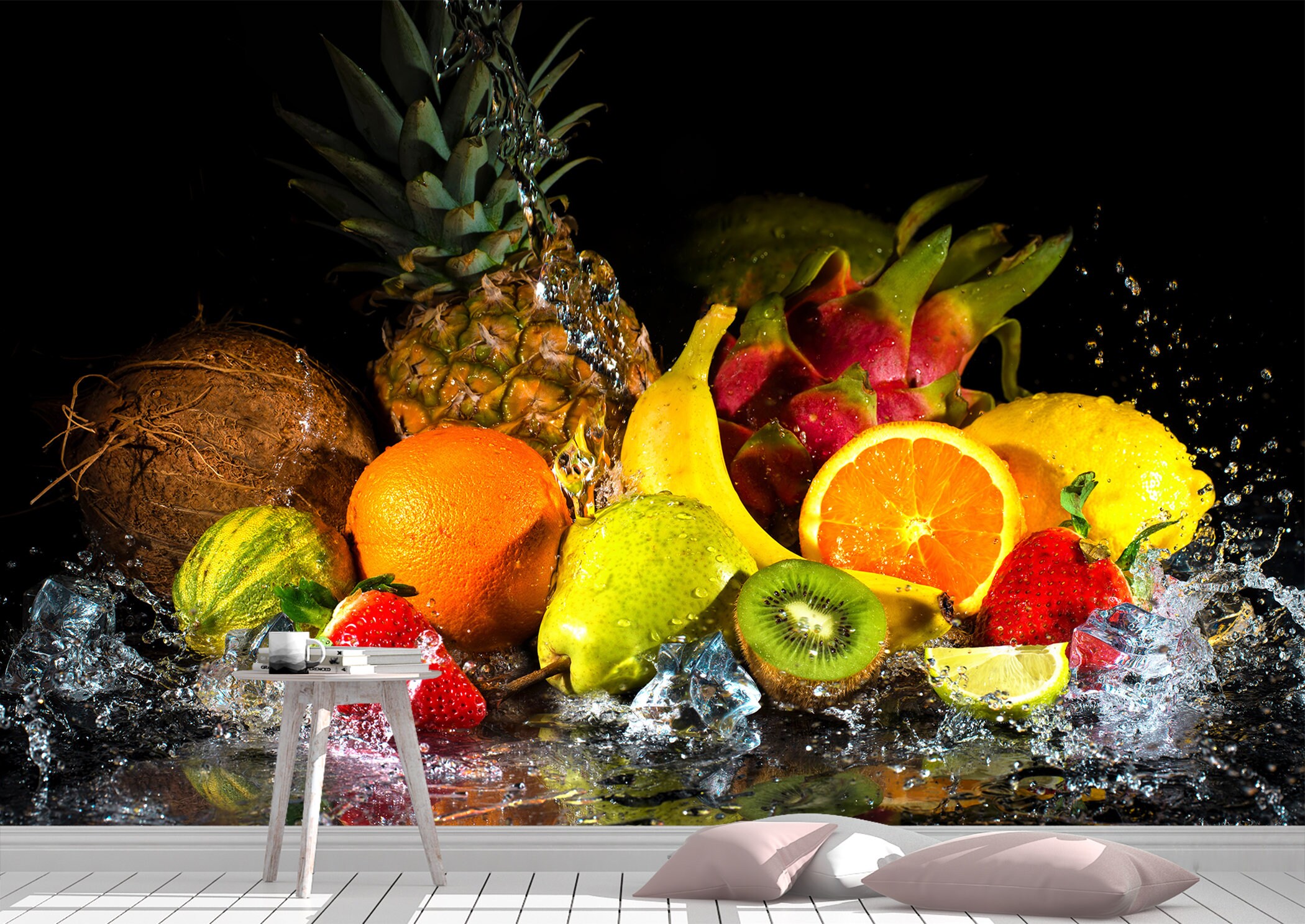 Tropical Fruits Wall Mural Wallpaper Wall Art Peel & Stick - Etsy UK