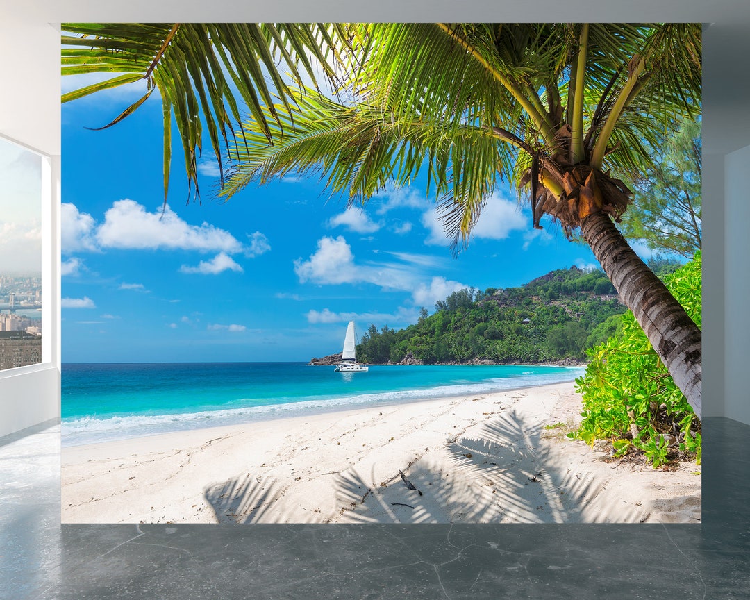 Beach Themed Wall Decor: Peel and Stick Wallpaper, Bedroom Wall Mural ...