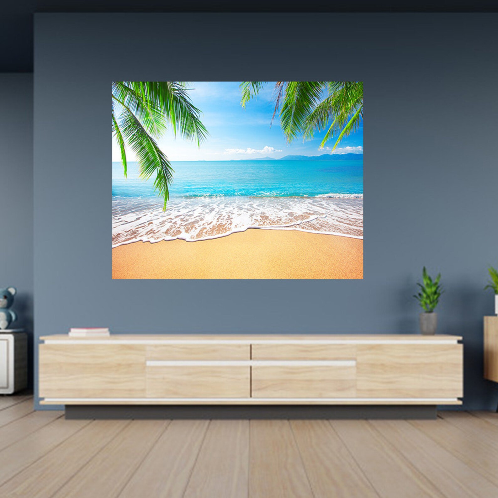Wall Sticker Sand Beach View Relaxing Poster Self Adhesive Art - Etsy