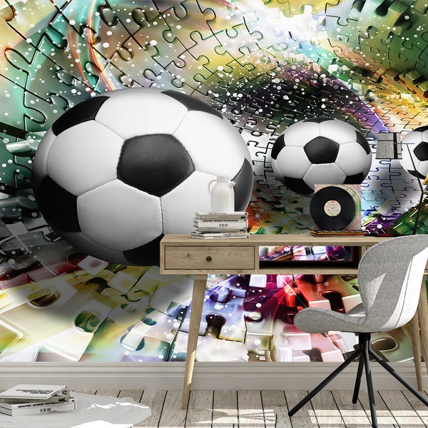 Football Splash Wall Mural Peel and Stick Sports Playroom Wall Decor - Etsy