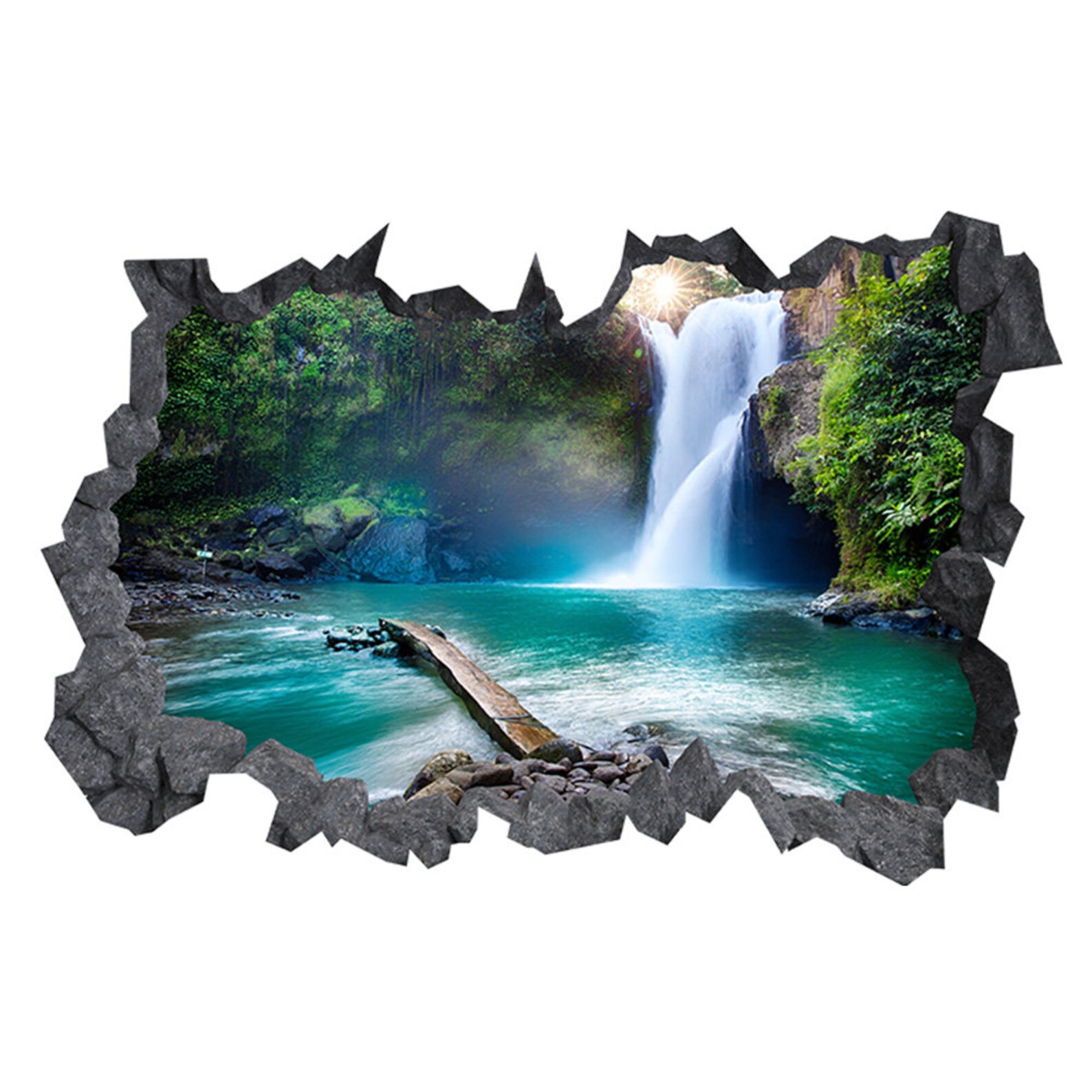 Wall Sticker Waterfall & River Theme 3D Hole in the Wall C - Etsy