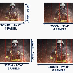 Resolute Firefighter's Stand Wallpaper Mural: Self-adhesive Fiery ...