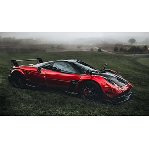 Wall Sticker Red Pagani Sports Car Poster Self Adhesive Art Decal Mural ...