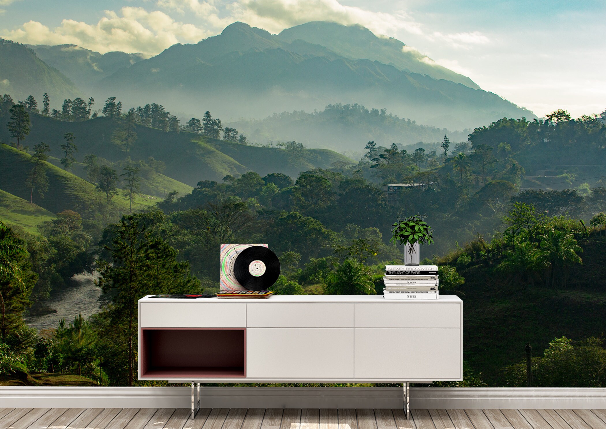 Mountains Landscape Wall Mural Wallpaper Wall Art Peel & Stick - Etsy UK