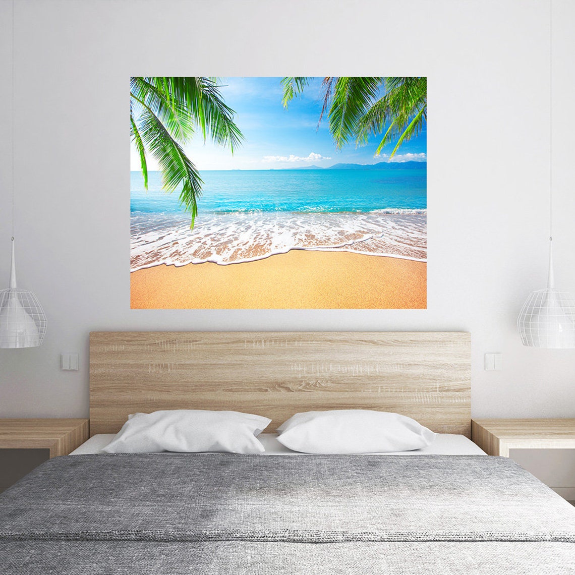 Wall Sticker Sand Beach View Relaxing Poster Self Adhesive Art - Etsy