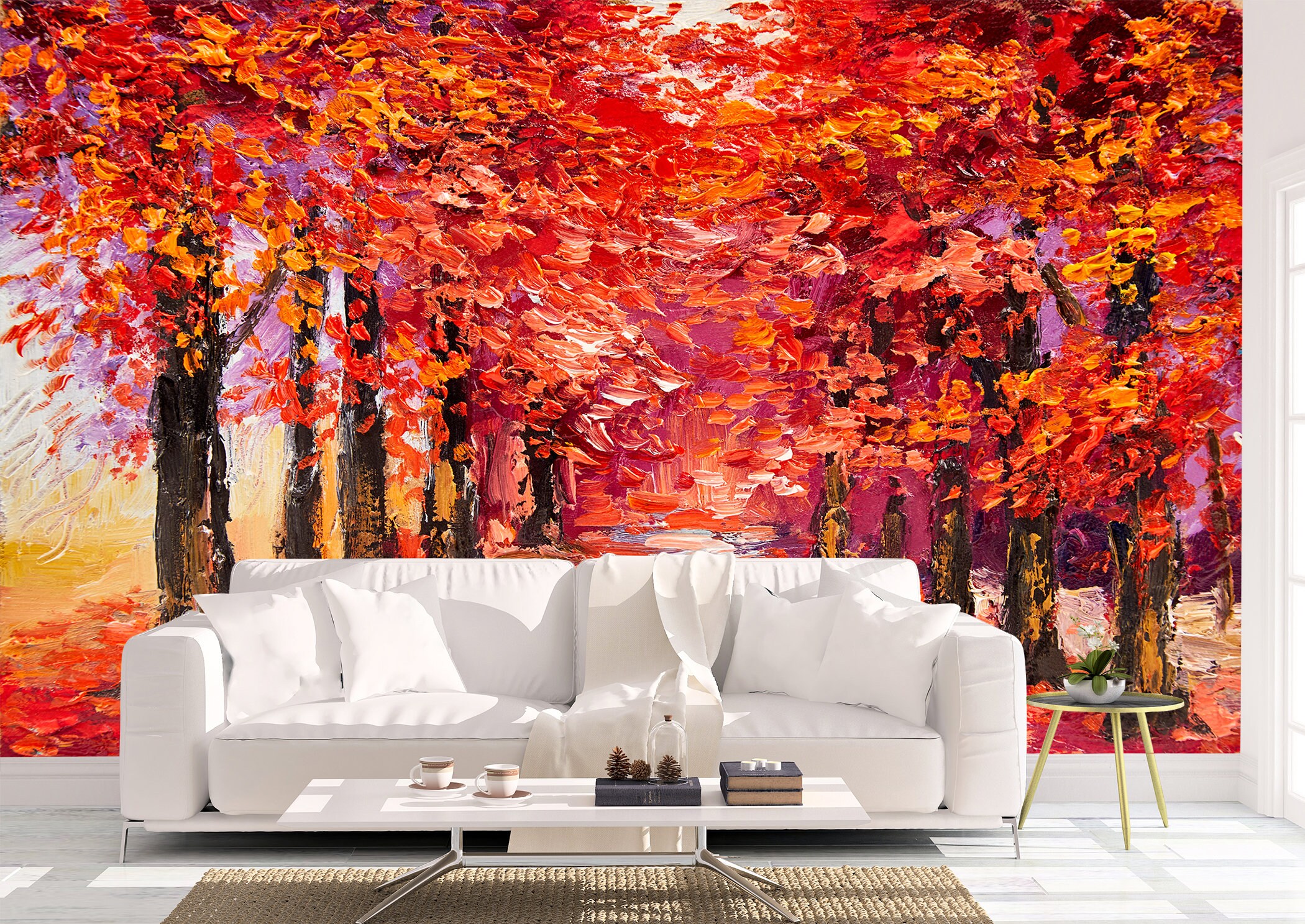 Autumn Forest Wall Mural Wallpaper Wall Art Peel & Stick Self - Etsy UK