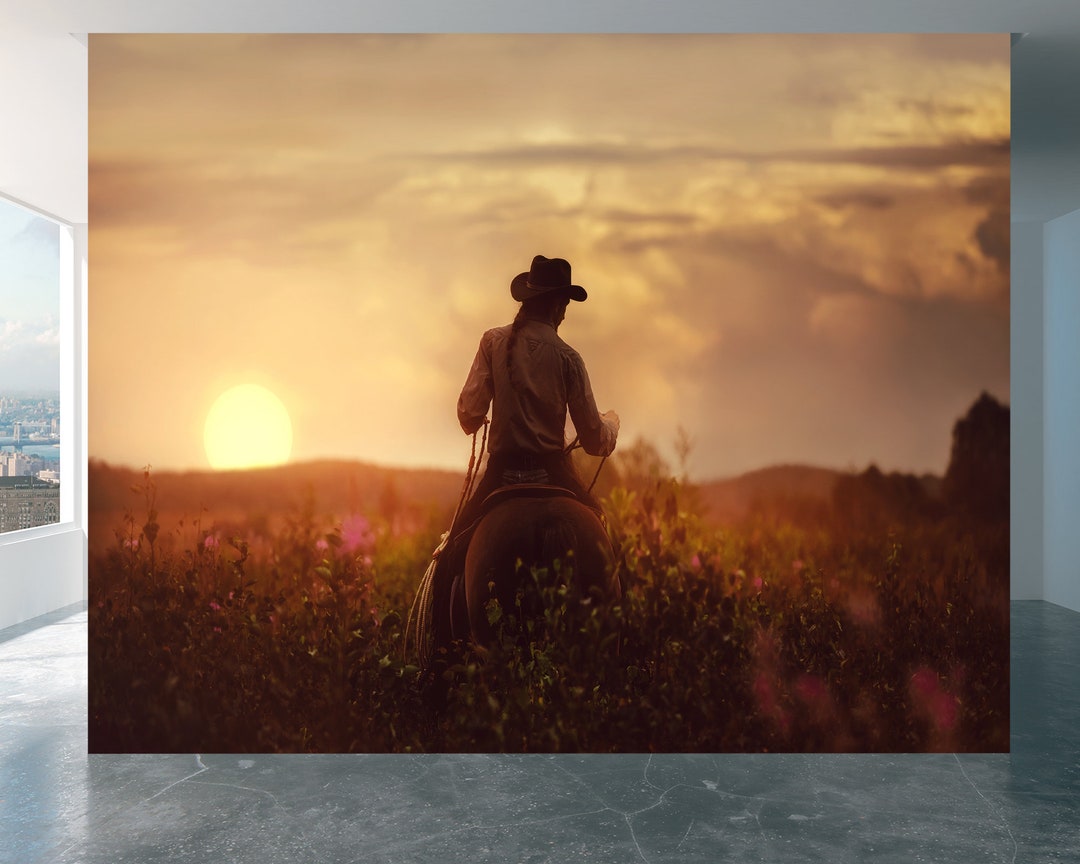 Western Cowboy Portrait Wallpaper Photo Wall Mural: UV Print Decal Wall ...
