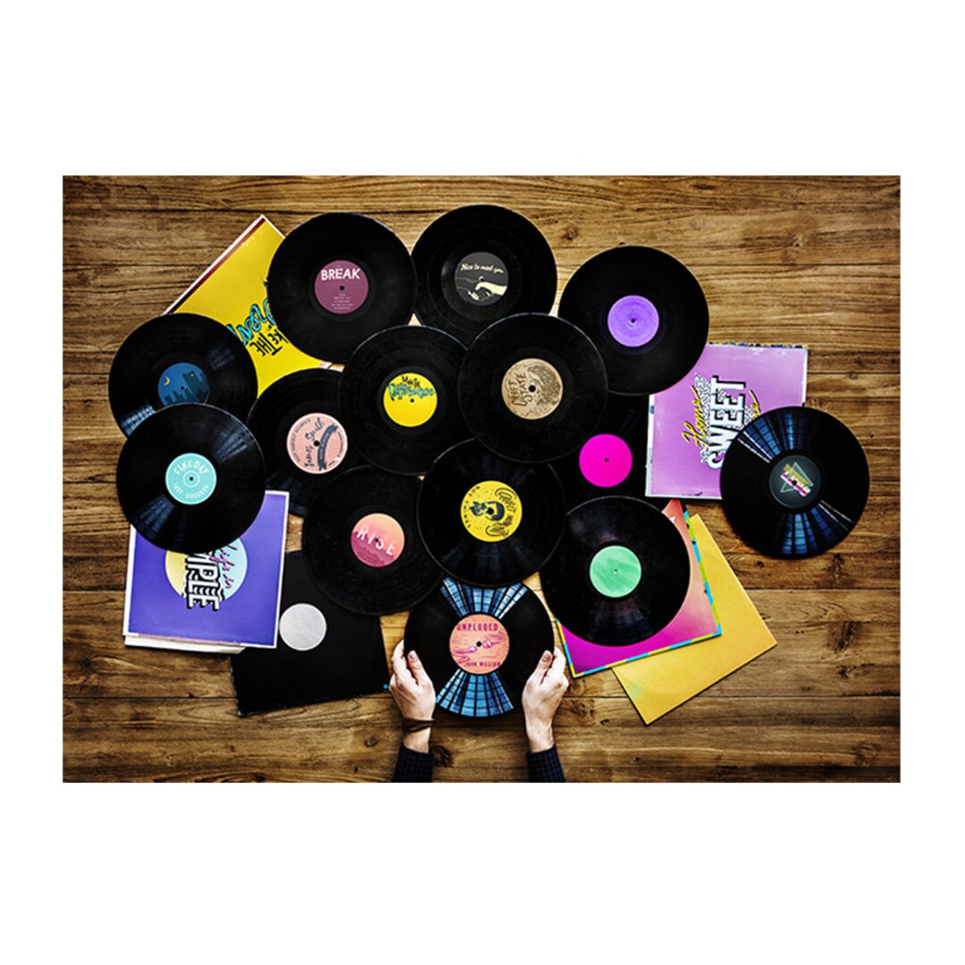 Wall Sticker Vinyl Music Discs Theme Poster Self Adhesive Art Decal ...