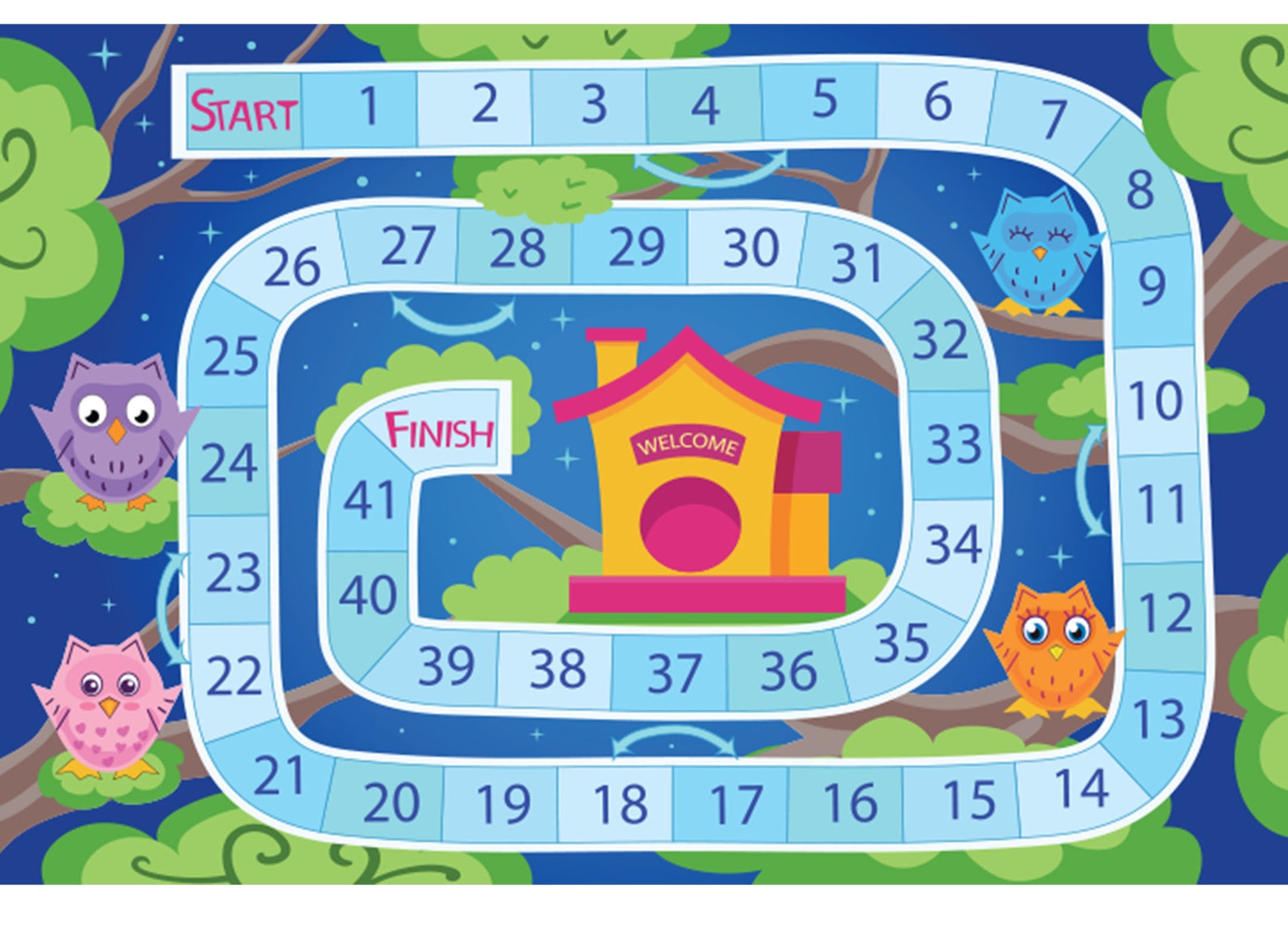 Owl Game Board for Kids Laminated Vinyl Cover Self-adhesive - Etsy