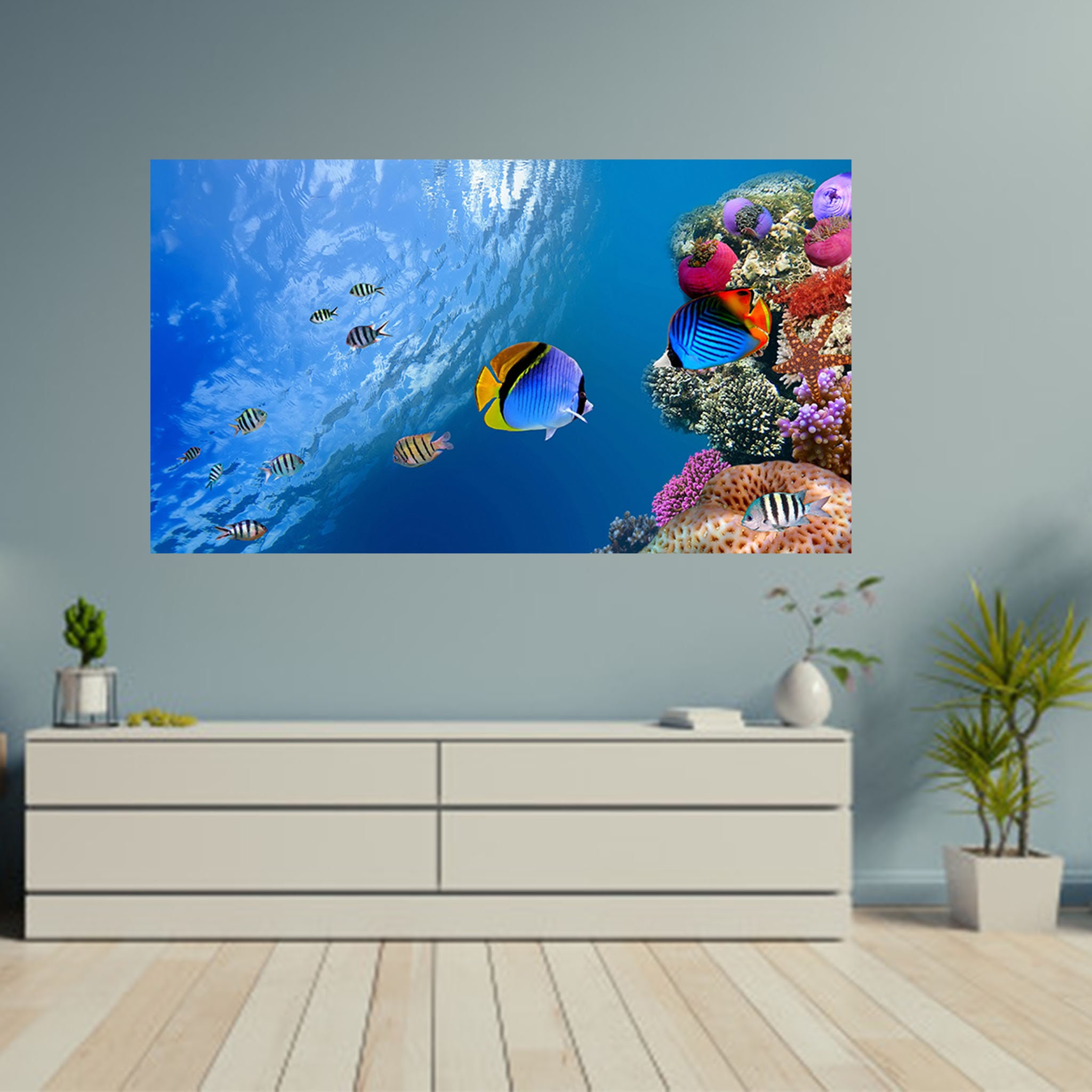 Wall Sticker Aquarium Tropical Fish Theme Poster Self Adhesive | Etsy