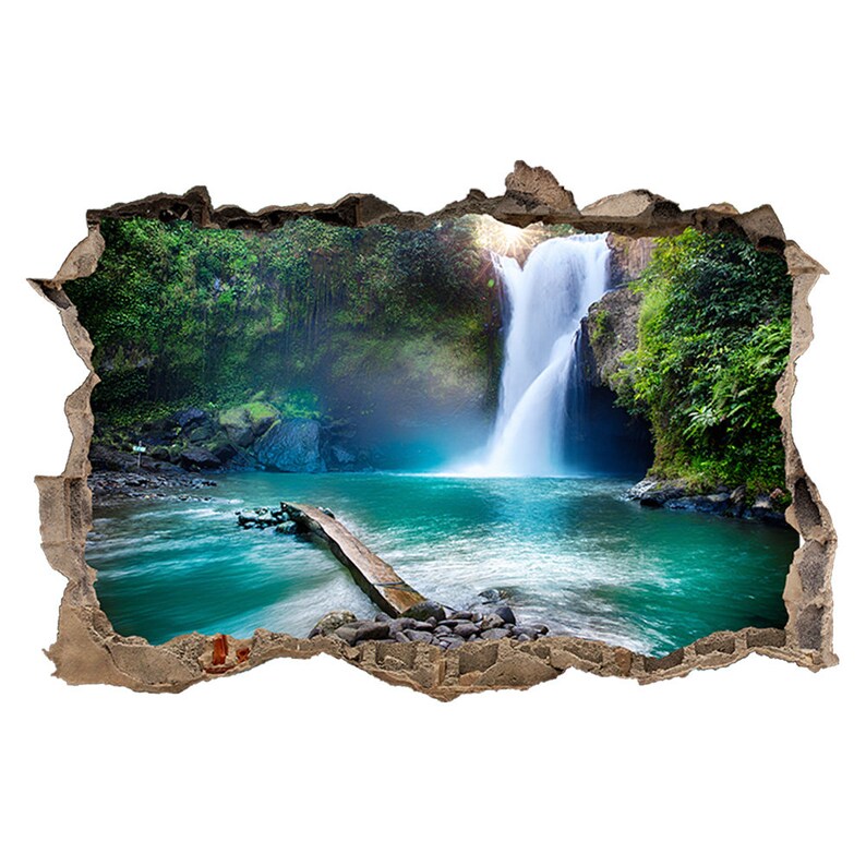 Wall Sticker Waterfall & River Theme 3D Hole in The Wall | Etsy