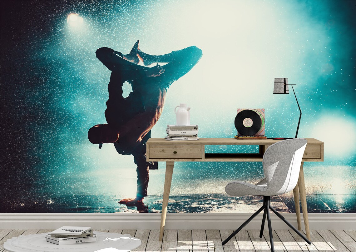 Hip-Hop Dancer on The Scene Wall Mural Photo Wallpaper UV | Etsy