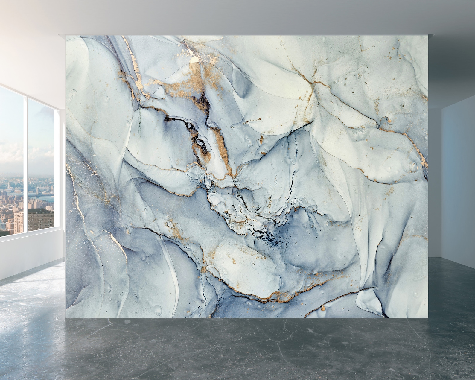 Light Blue Marble Wall Mural Wallpaper Wall Art Peel & Stick - Etsy UK
