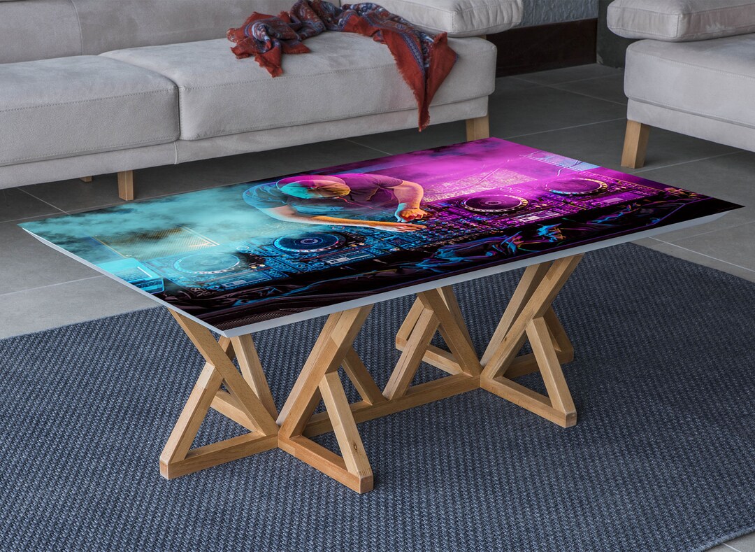 DJ in Front of Console Laminated Vinyl Cover Self-adhesive for Desk and ...