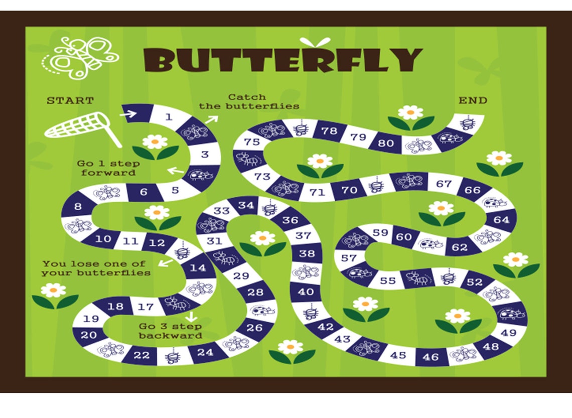 Butterfly Game for Kids Laminated Vinyl Cover Self-adhesive | Etsy