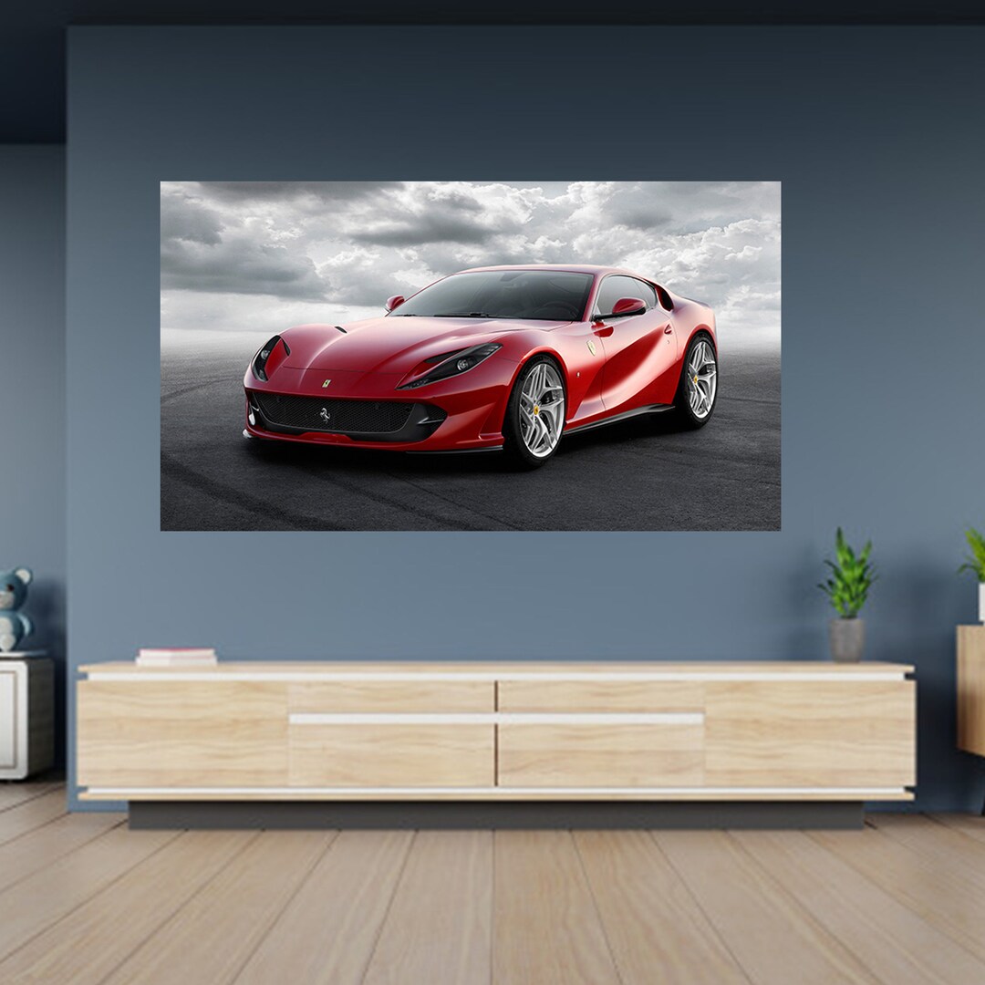 Wall Sticker Red Ferrari Super Sport Car Poster Self Adhesive - Etsy