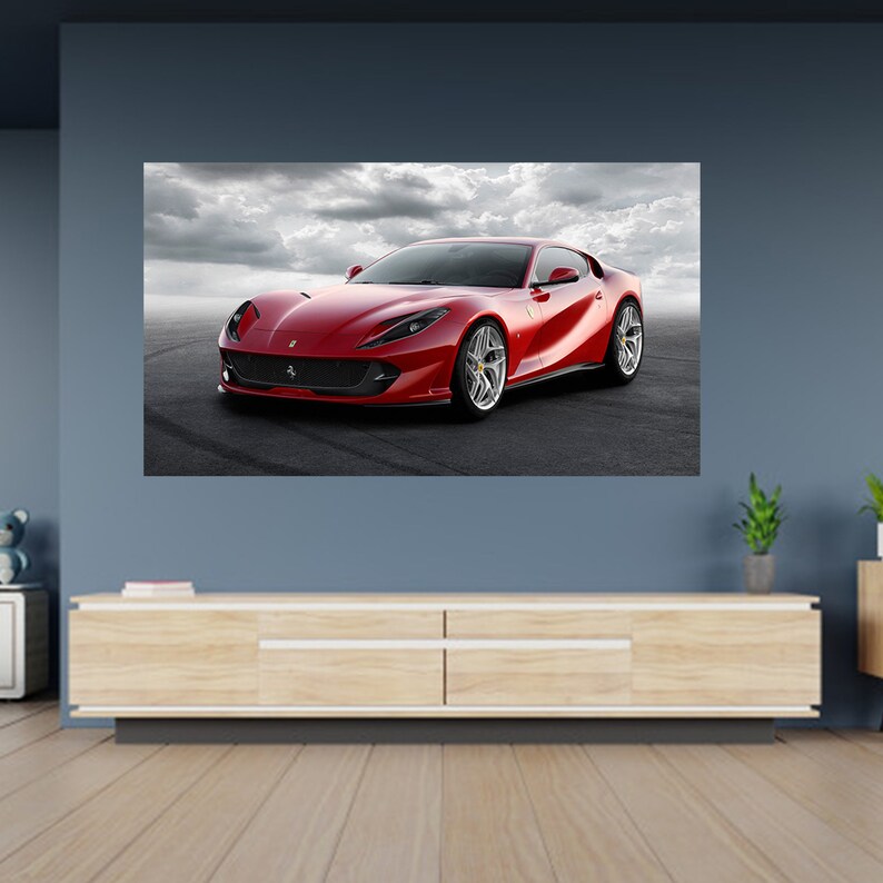 Wall Sticker Red Ferrari Super Sport Car Poster Self Adhesive - Etsy