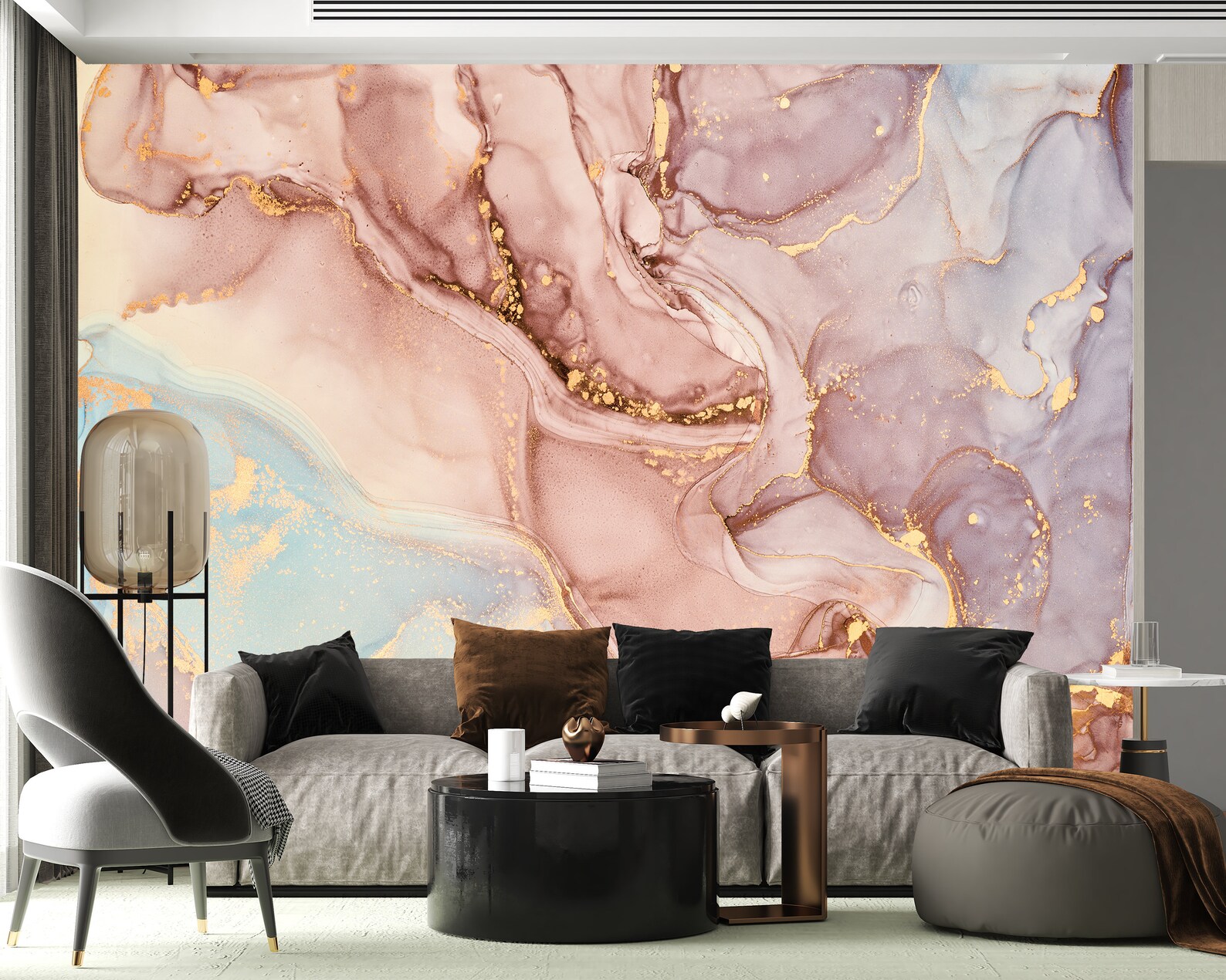 Pink Marble Wall Mural Wallpaper Wall Art Peel & Stick Self - Etsy