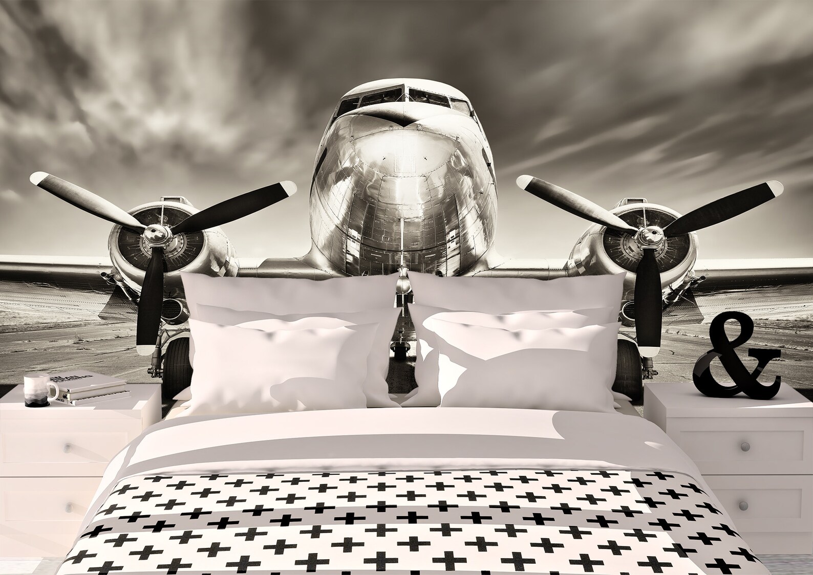 Plane on the Runway Wall Mural Wallpaper Wall Art Peel & Stick - Etsy