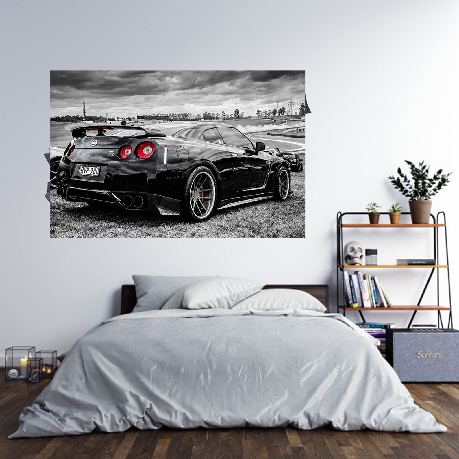 Wall Sticker Nissan Skyline Black Supercar Poster Self - Etsy