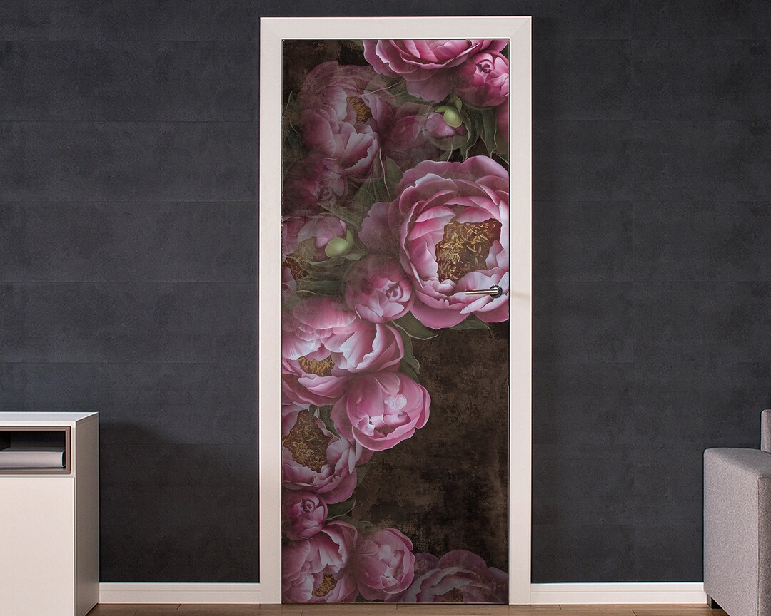 Transform Your Door With Blooming Peonies Door Sticker Peel and Stick ...