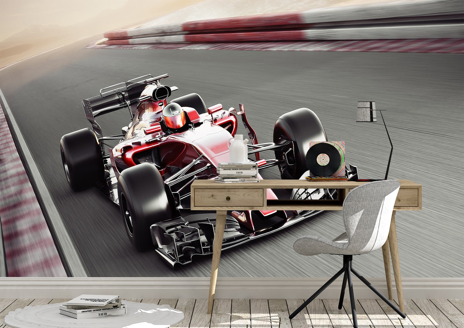 F1 Car on Race Track Wall Mural Photo Wallpaper UV Print Decal - Etsy
