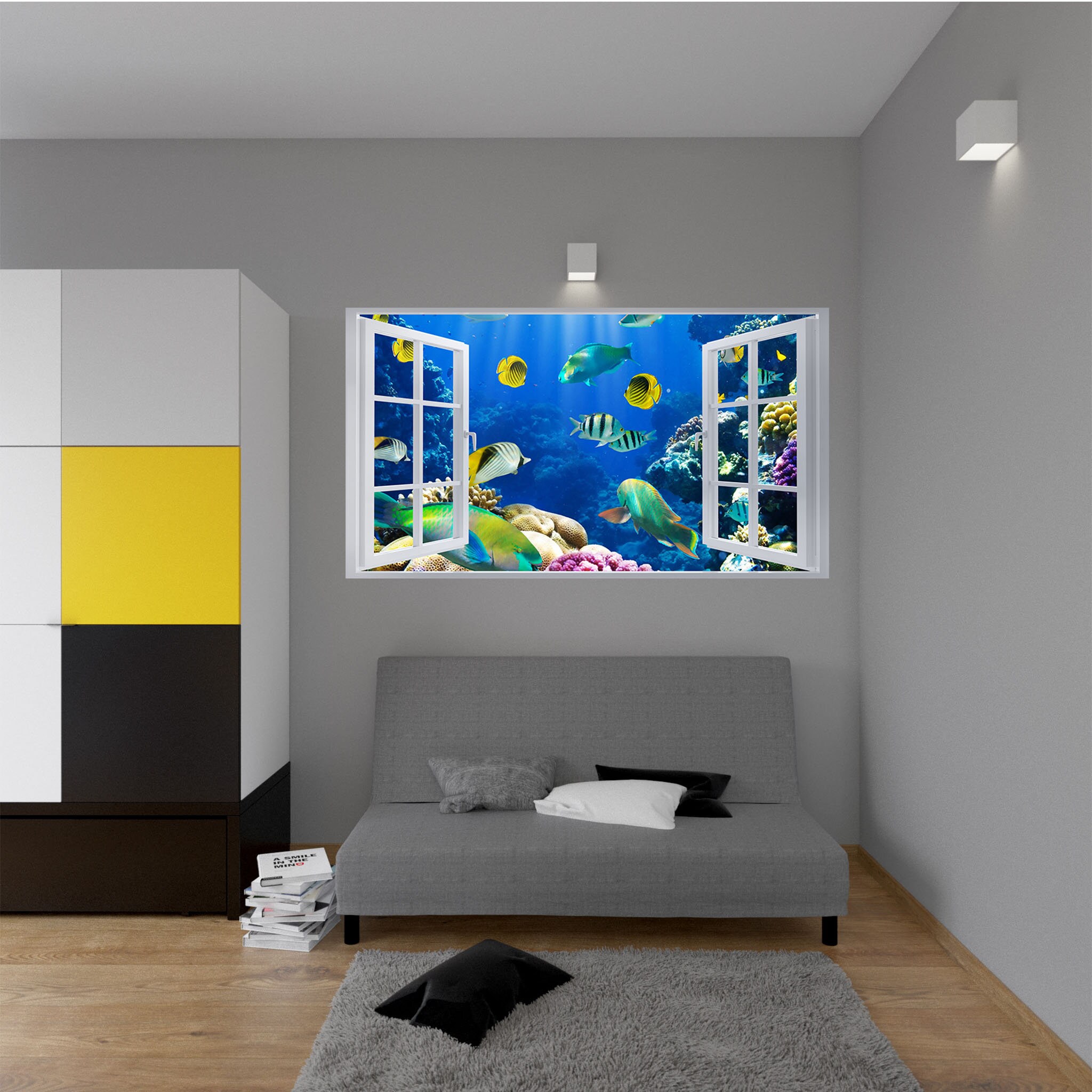 Wall Sticker Aquarium Sea Life 3D Window Effect Self Adhesive | Etsy