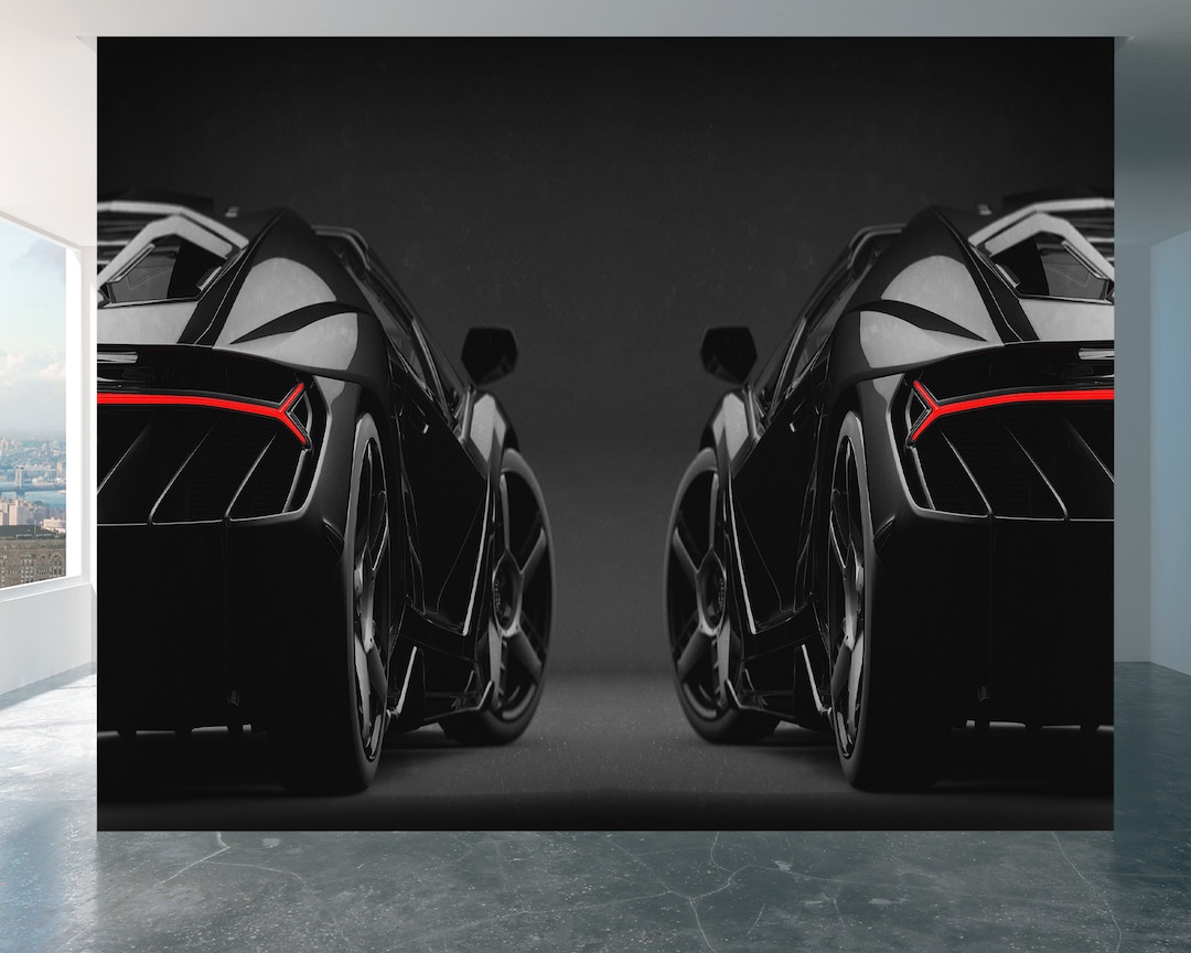Sleek Super Car Wall Art: Self-adhesive Wallpaper for Teenager Room ...