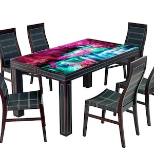 Pink Tree & Waterfalls Laminated Vinyl Cover Self-adhesive for Desk and ...