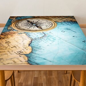 Compass Map World Laminated Vinyl Cover Self-adhesive for Desk and ...