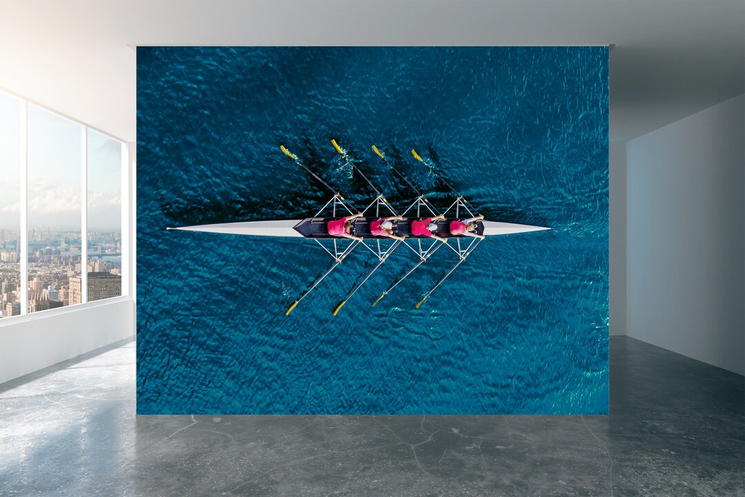 Rowing Theme Bird View Wall Mural Wallpaper Wall Art Peel & - Etsy