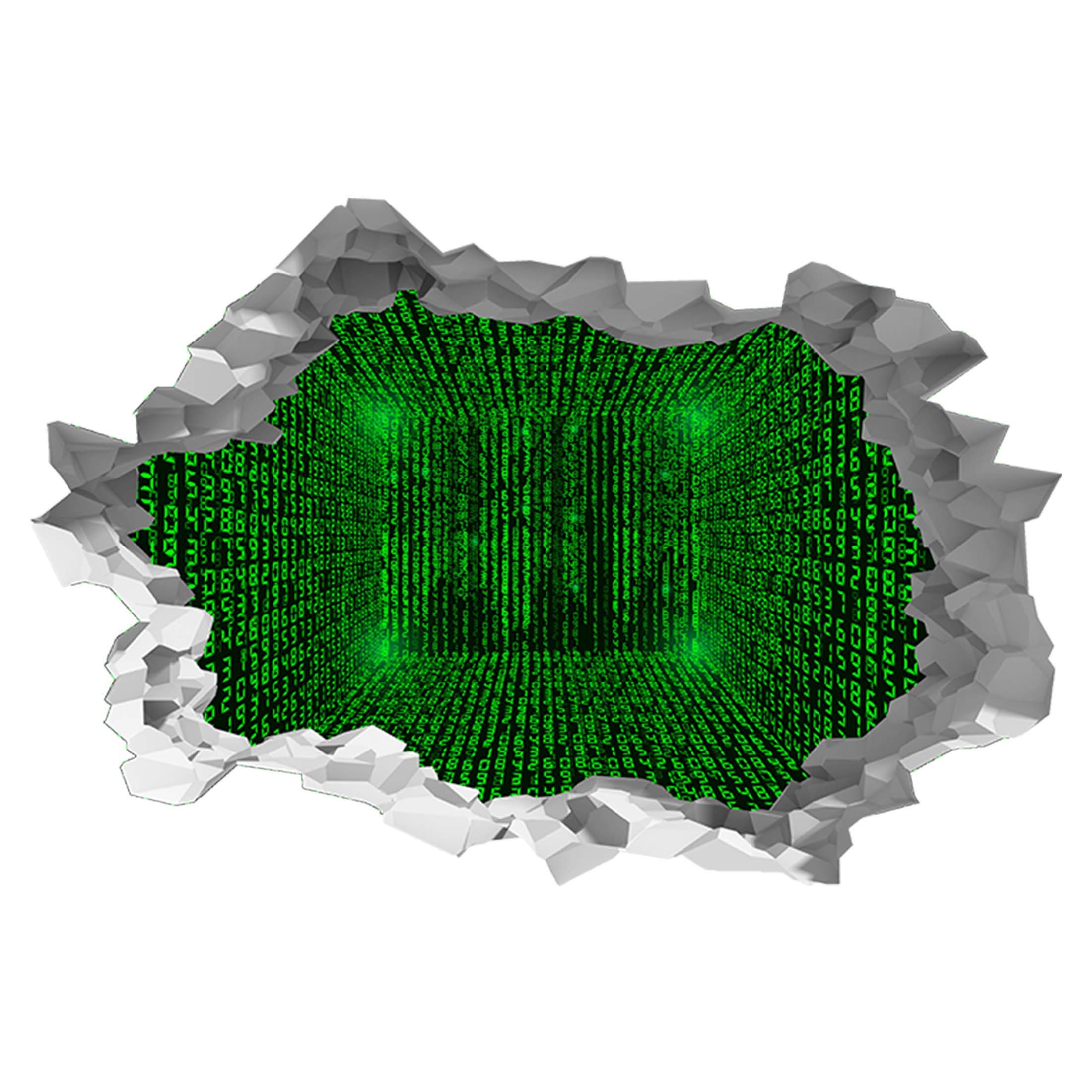 Wall Sticker Movie The Matrix Hacker 3D Hole in The Wall B - Etsy España