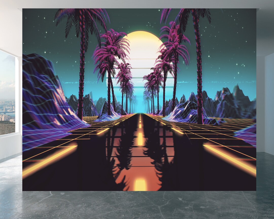 Retro Background Wallpaper Photo Wall Mural: UV Print Decal Wall Art ...
