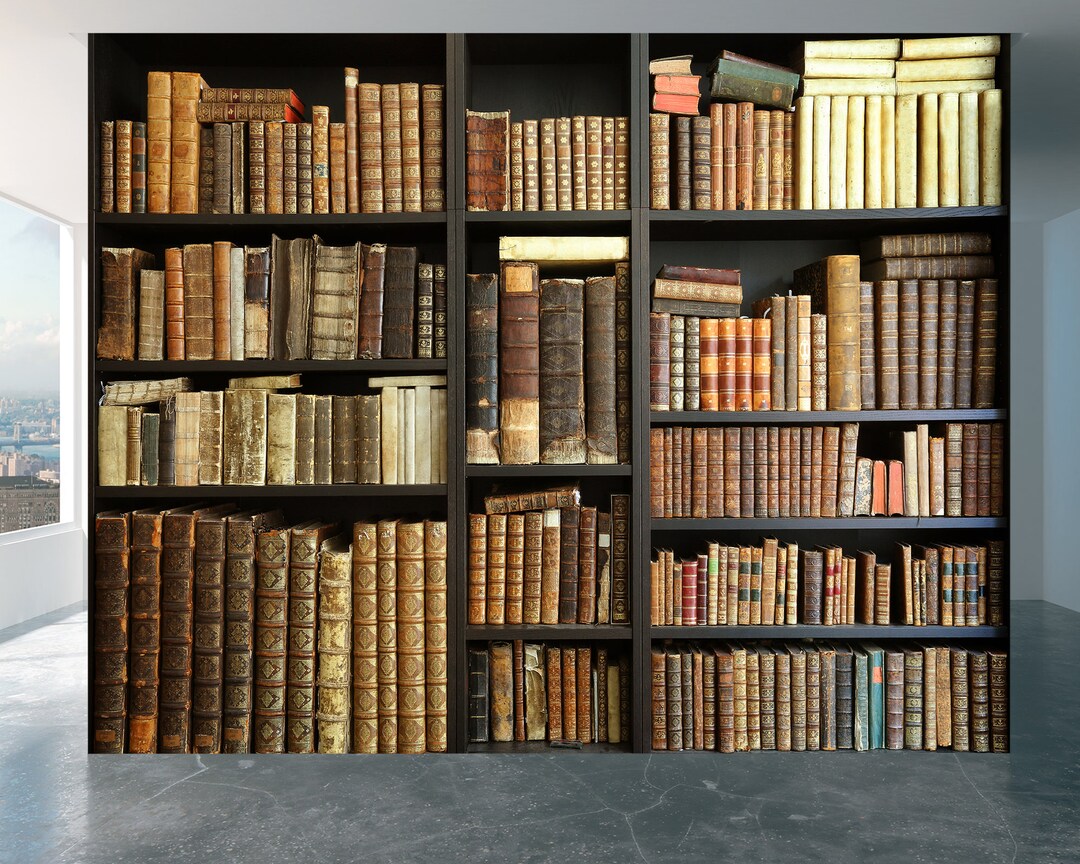 Vintage Books Wallpaper Photo Wall Mural: UV Print Decal Wall Art Décor ...