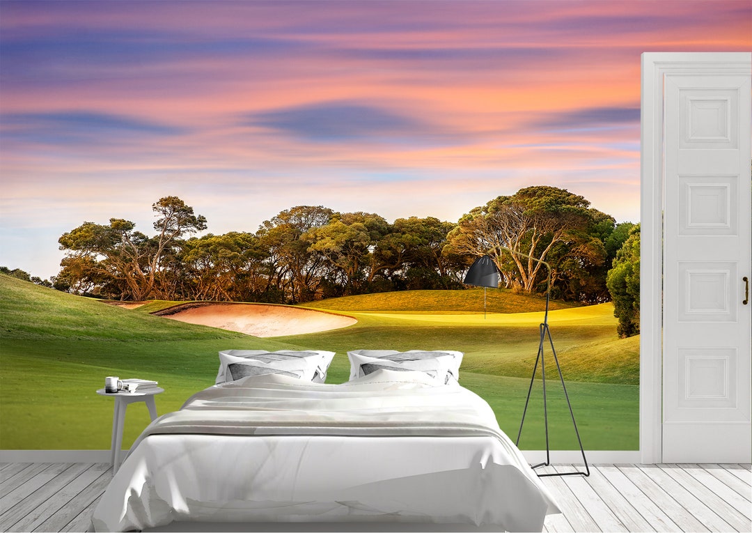Golf Course at Sunset Wall Mural Photo Wallpaper UV Print Decal Art ...