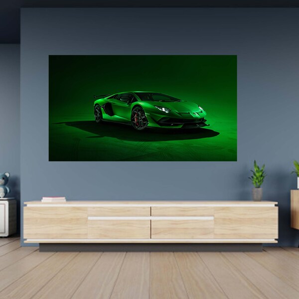 Green Lamborghini Poster - Etsy