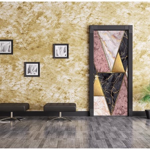 Marble Door Mural Sticker, Self Adhesive Door Wrap, the Door Covering ...