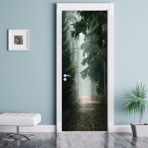 Transform Your Door With Mysterious Road in Forest Door Sticker Peel ...