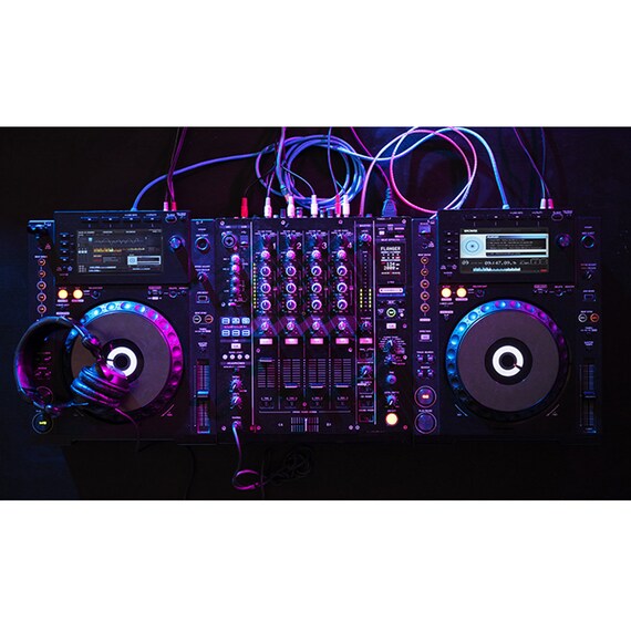Wall Sticker DJ Music Console & Neon Poster Self Adhesive Art | Etsy
