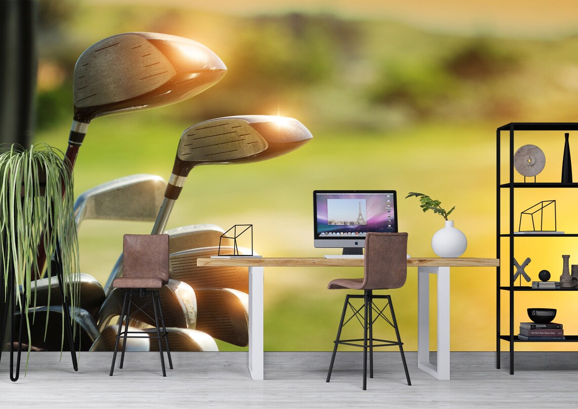 Golf Green Field Background Wall Mural Photo Wallpaper UV - Etsy